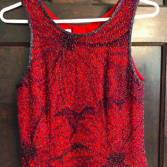Sean Collection | Tops | Sexy And Sophisticated Red Beaded Top | Poshmark
